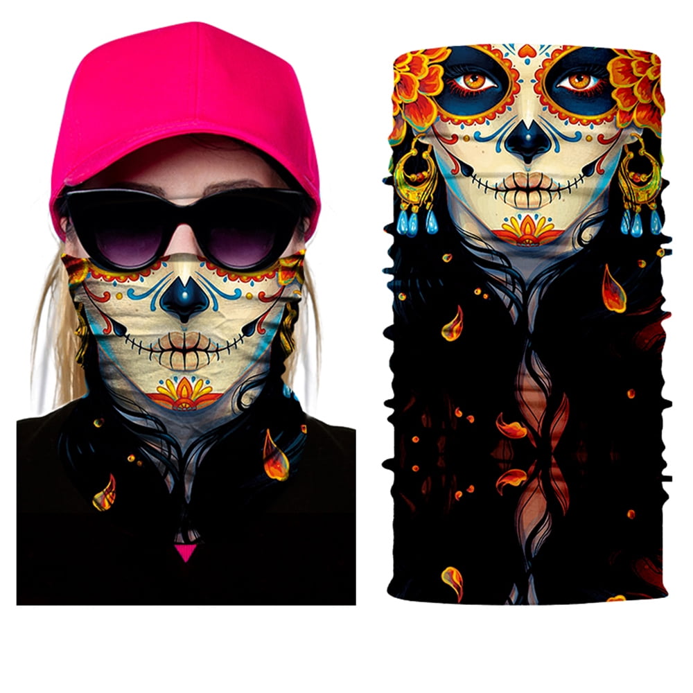 3D Skull Skeleton Balaclava Seamless Motorcycle Neck Face Shield Mask ...