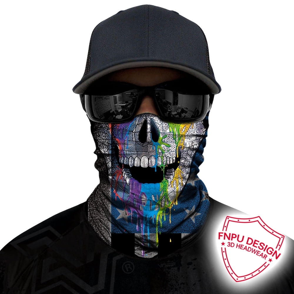 3D Skull Skeleton Balaclava Seamless Motorcycle Neck Face Shield Mask ...