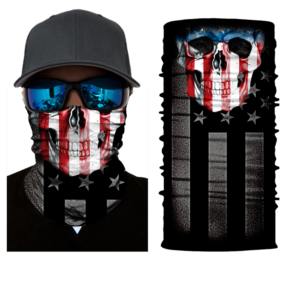 3D Skull Skeleton Balaclava Seamless Motorcycle Neck Face Shield Mask ...