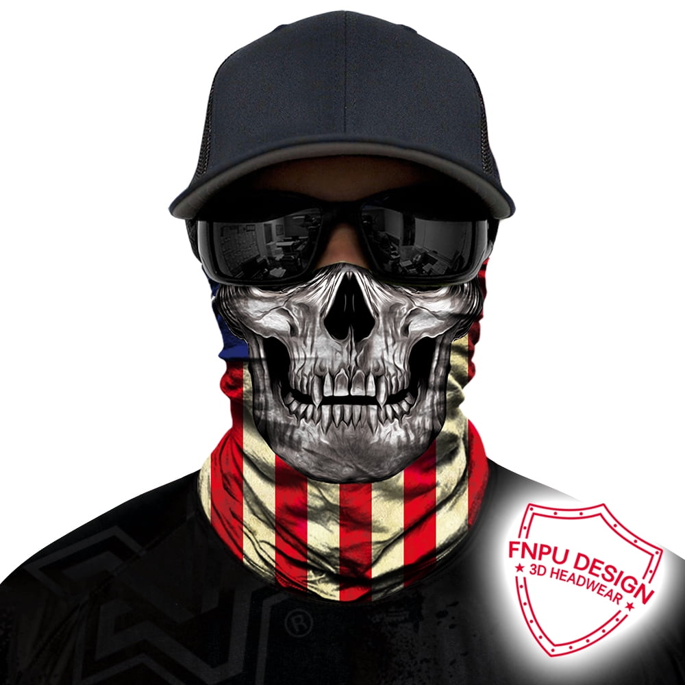 3D Skull Skeleton Balaclava Seamless Motorcycle Neck Face Shield Mask ...