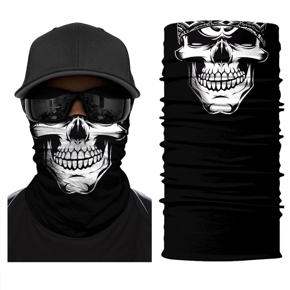 3D Skull Skeleton Balaclava Seamless Motorcycle Neck Face Shield Mask ...