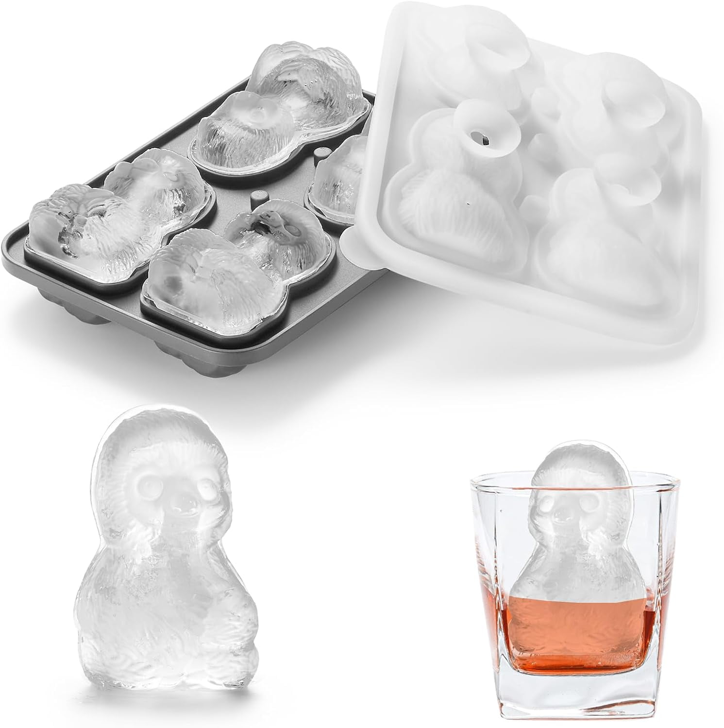 3D Sloth Ice Cube Mold Fun Shapes, Cute Sloth Gifts for Women, Large ...