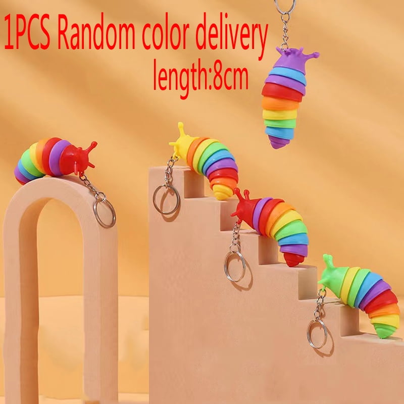 3D Slug Fidget Toy Colorful Slug Snail Toy Articulated Flexible All ...