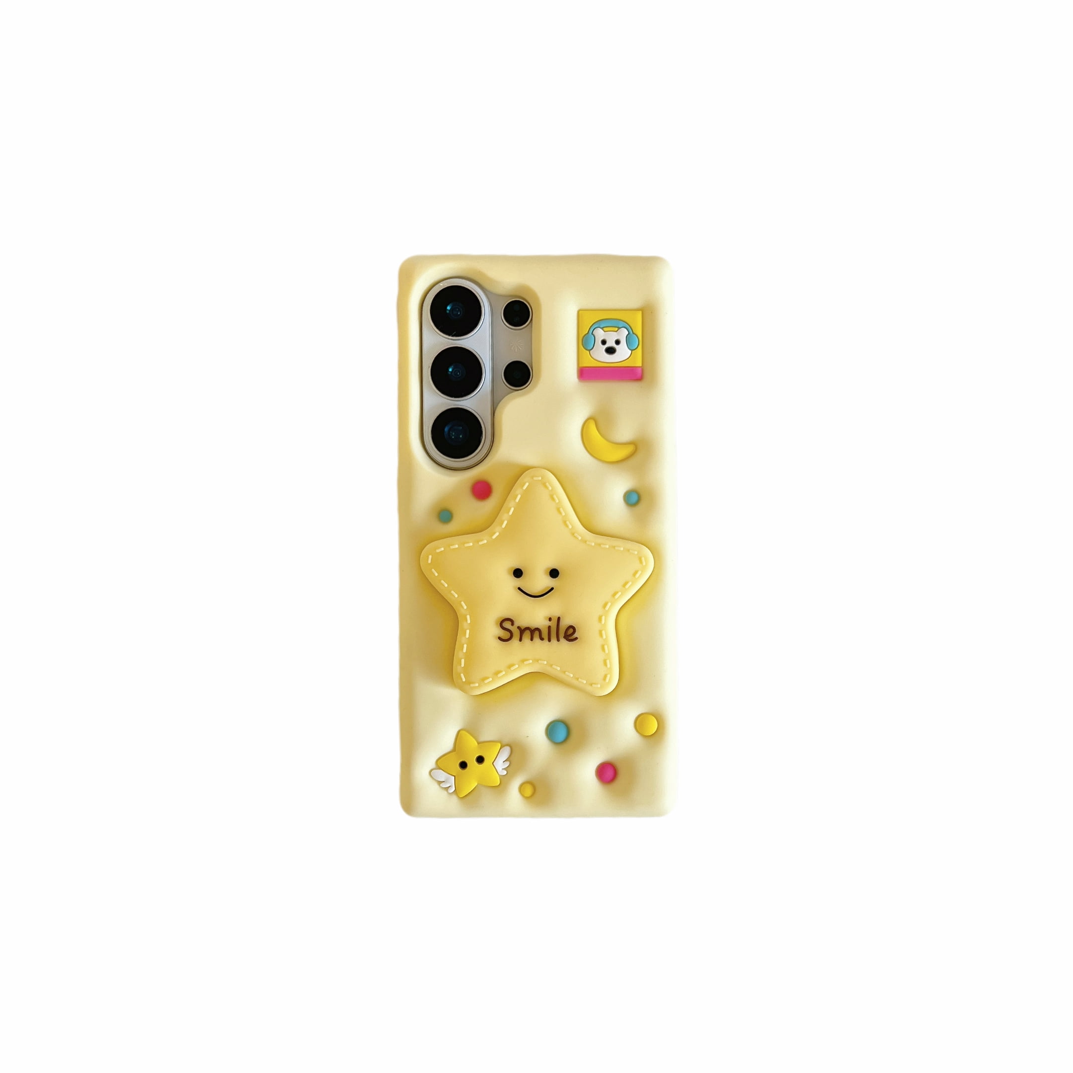 3D Smile Star Kickstand Silicone Phone Case for Samsung Galaxy S26 ...