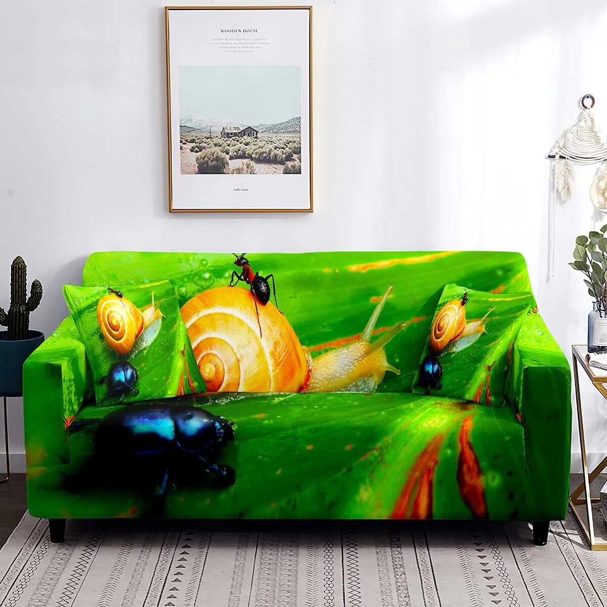 3D Snail Stretch Sofa Cover for Living Room Stretch Couch Cover Animal ...