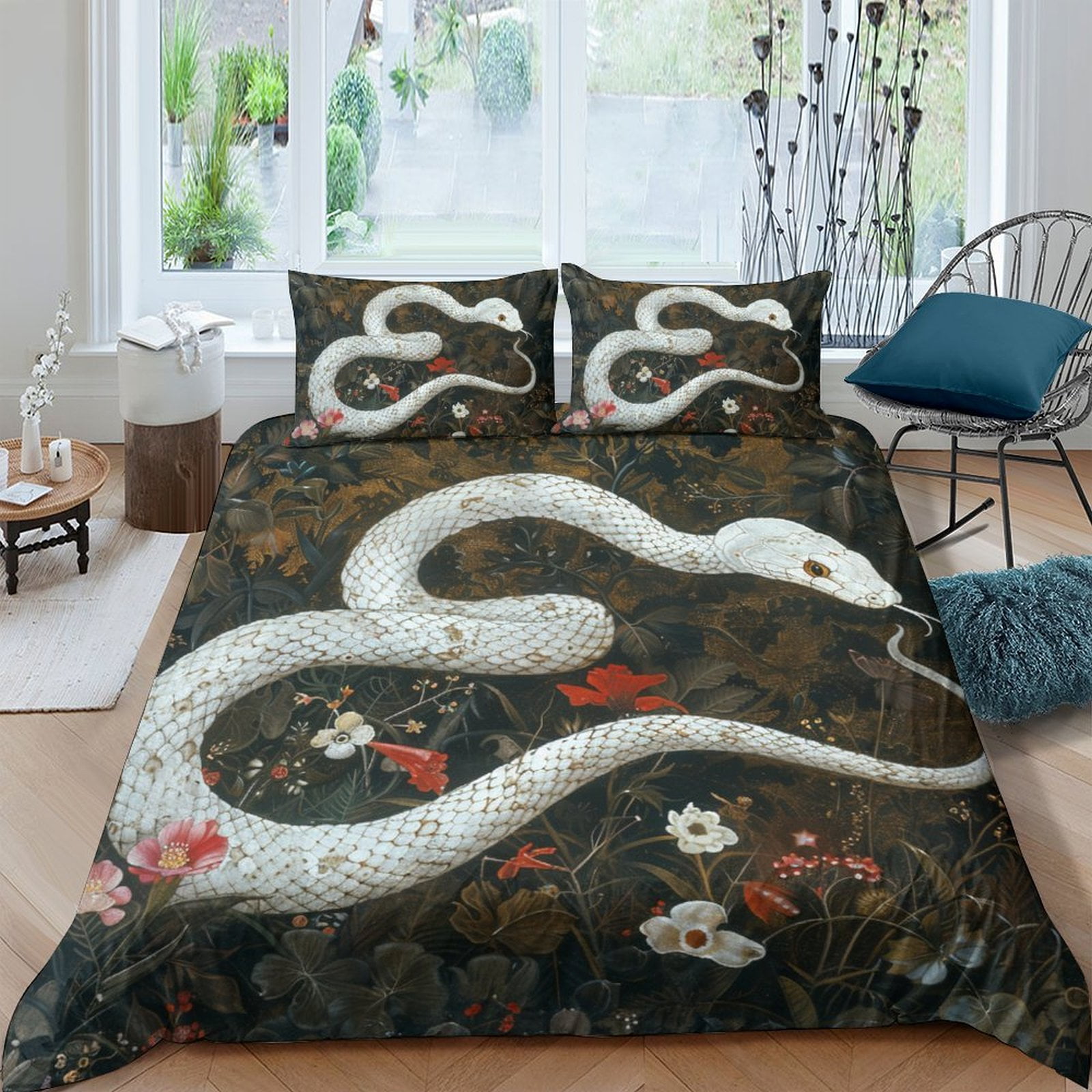 3D Snake Printed Bedspreads Adult Cool Bedroom Decor Comforter Cover ...