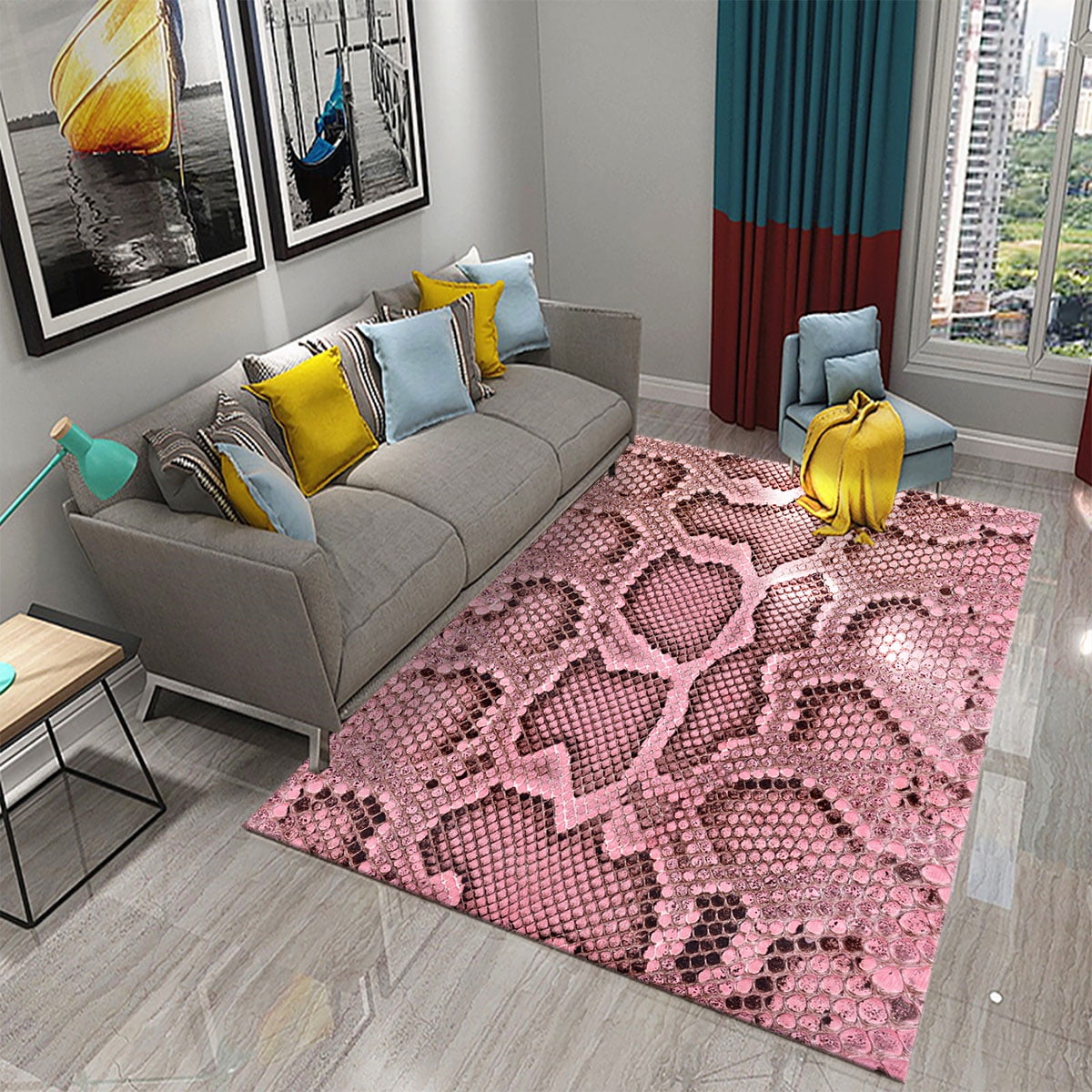 3D Snakeskin Carpet Home rative Rugs Non-Slip Bathroom Entrance Door ...