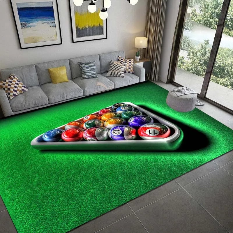 3D Snooker Billiard Carpet Ball Sports Area Rug for Living Dining Room ...