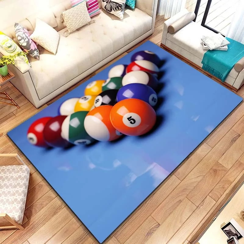 3D Snooker Billiard Carpet Ball Sports Area Rug for Living Dining Room ...