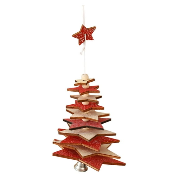 3D Snowflake Ornament Wooden Hanging for Xmas Home Adjustable String ...