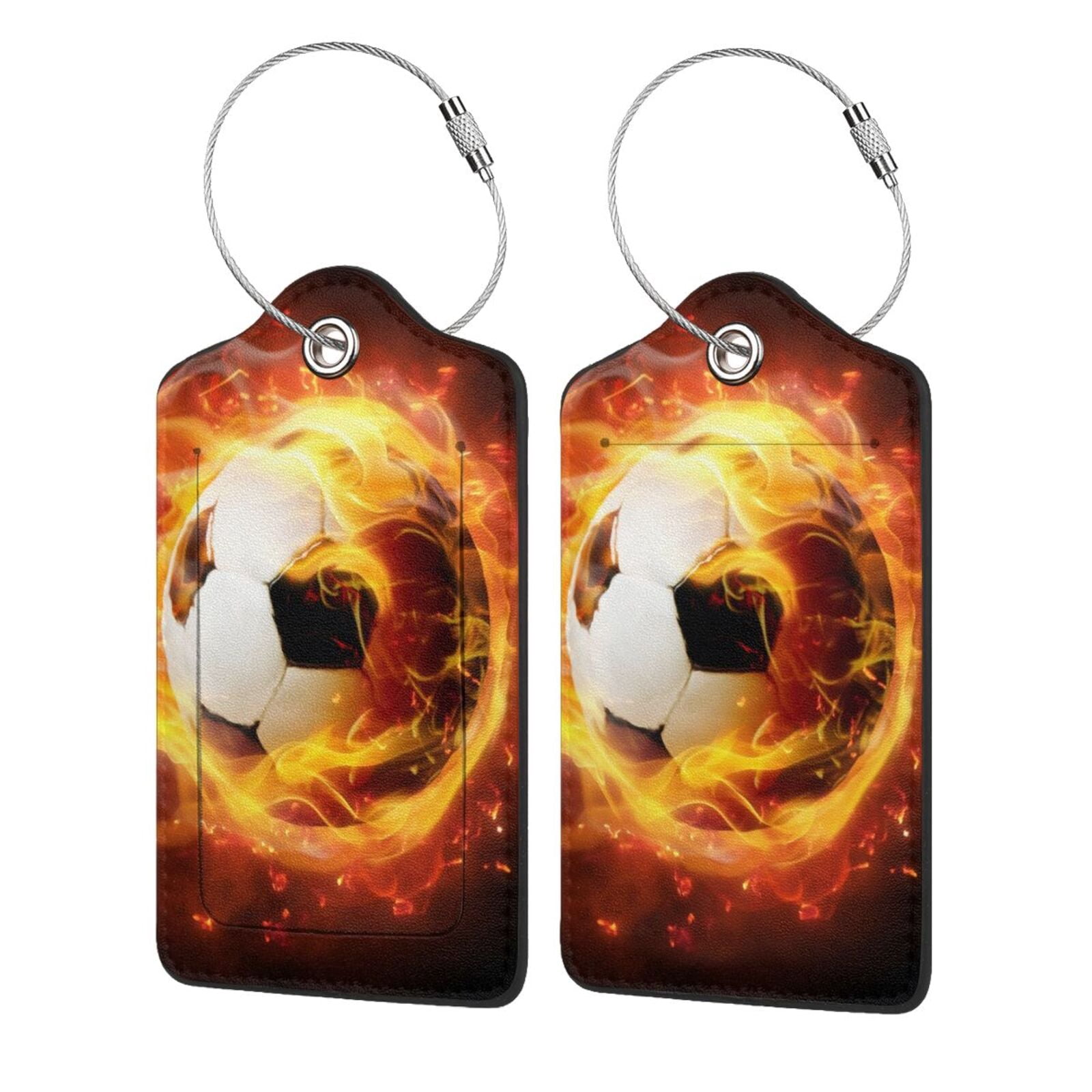 3D Soccer Ball Luggage Tags for Suitcase PU Privacy Cover ID Label ...