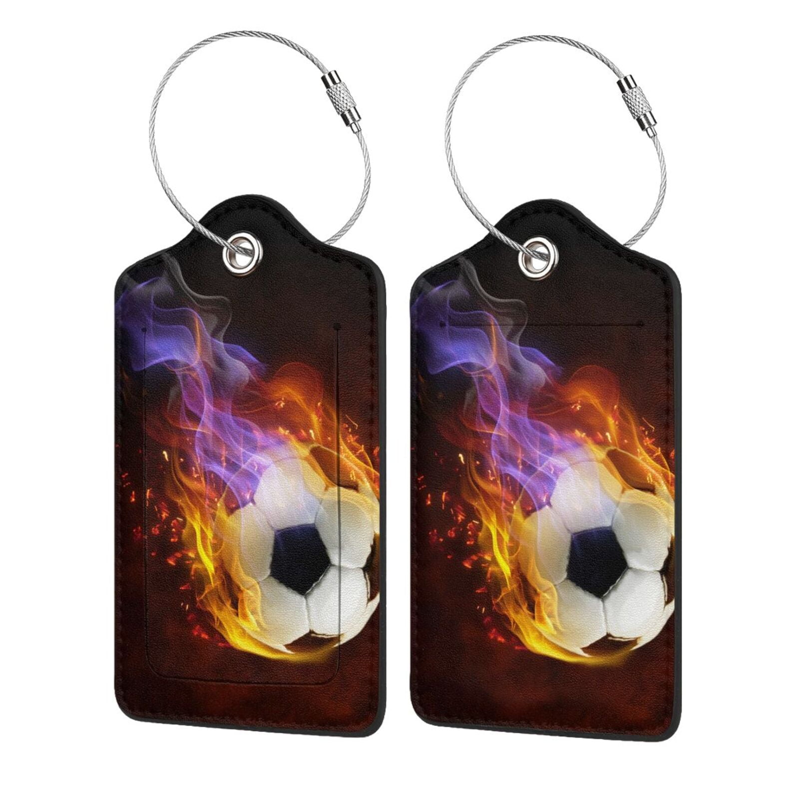 3D Soccer Ball Luggage Tags for Suitcase PU Privacy Cover ID Label ...