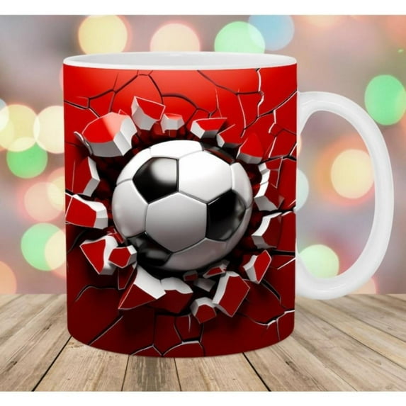 3D Soccer Ball Mug Wrap 11oz Mug Template Mug Sublimation Design Hole ...
