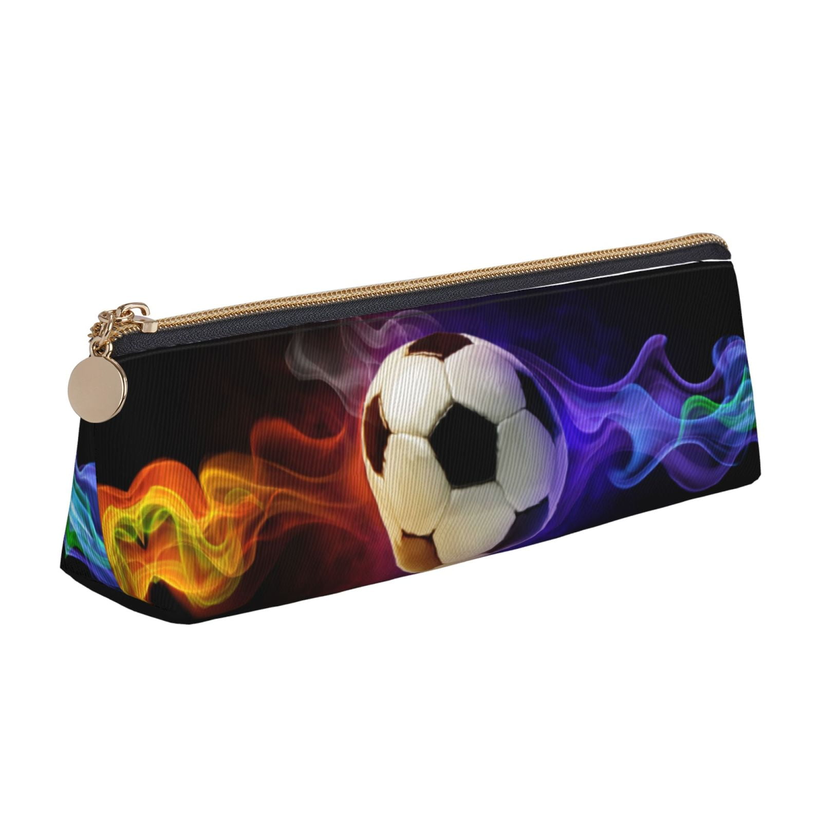 3D Soccer Ball Pencil Case with Zipper Leather Pen Pouch Storage Bag ...