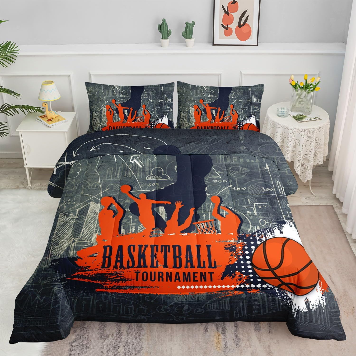 3D Soccer Comforter Set Retro St Soccer Printed Bedding Set with 1 ...