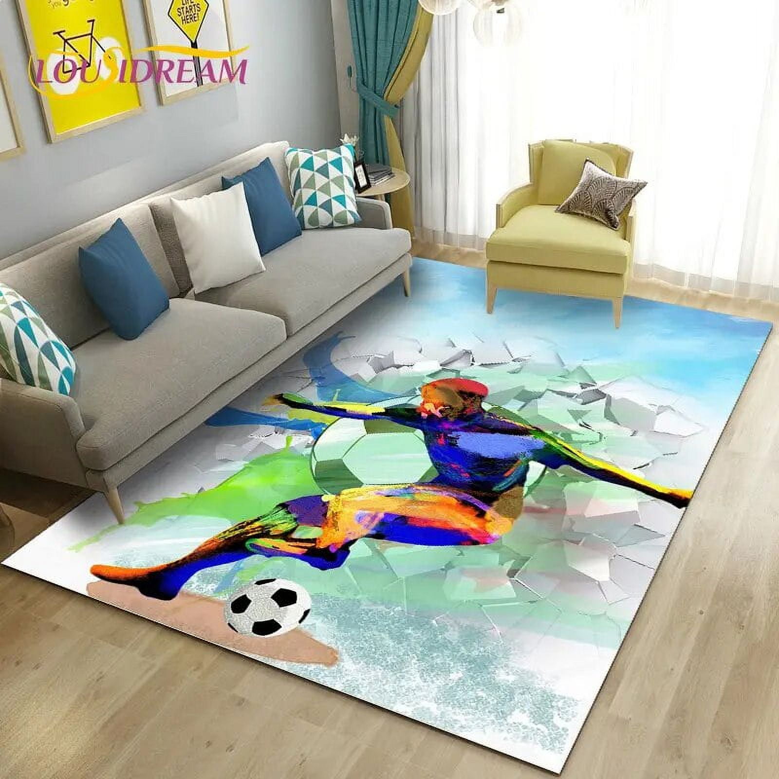 3D Soccer Football Sport Area Rug Carpet Rug for Living Room Bedroom ...