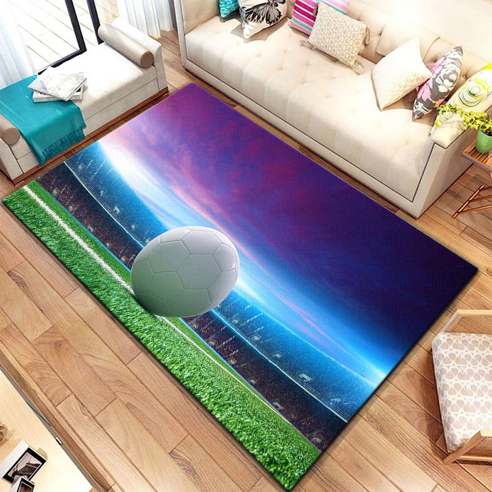 3D Soccer Football Sports Pattern Carpet for Living Room Rugs Camping ...