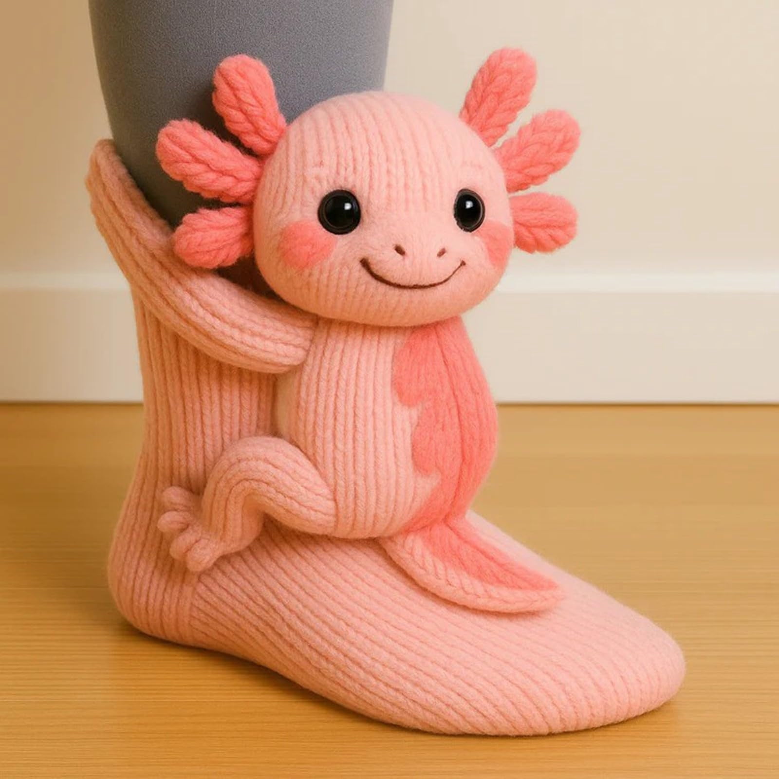 3D Socks, Cozy Cute Hand Crochet Knit Sock, Household Floor Socks Knit ...