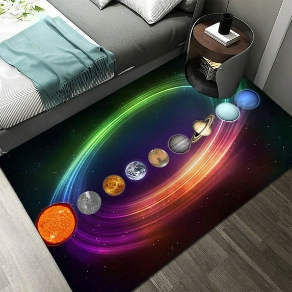3D Solar System Carpet for Kids Room Space Planet Carpets Children's ...