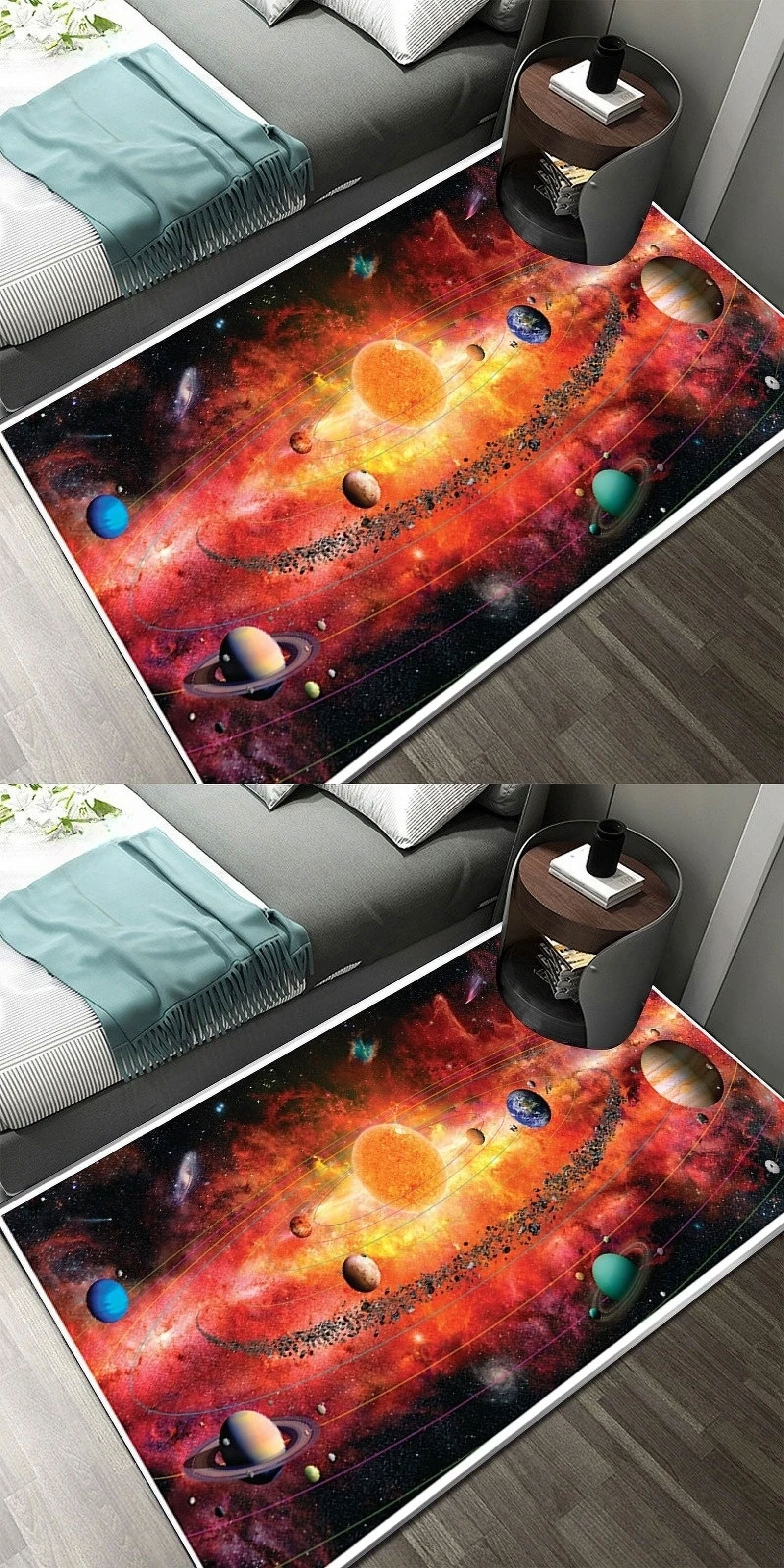 3D Solar System Carpet for Kids Room Space Planet Carpets Children's ...