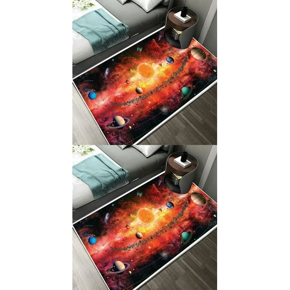 3D Solar System Carpet for Kids Room Space Planet Carpets Children's ...