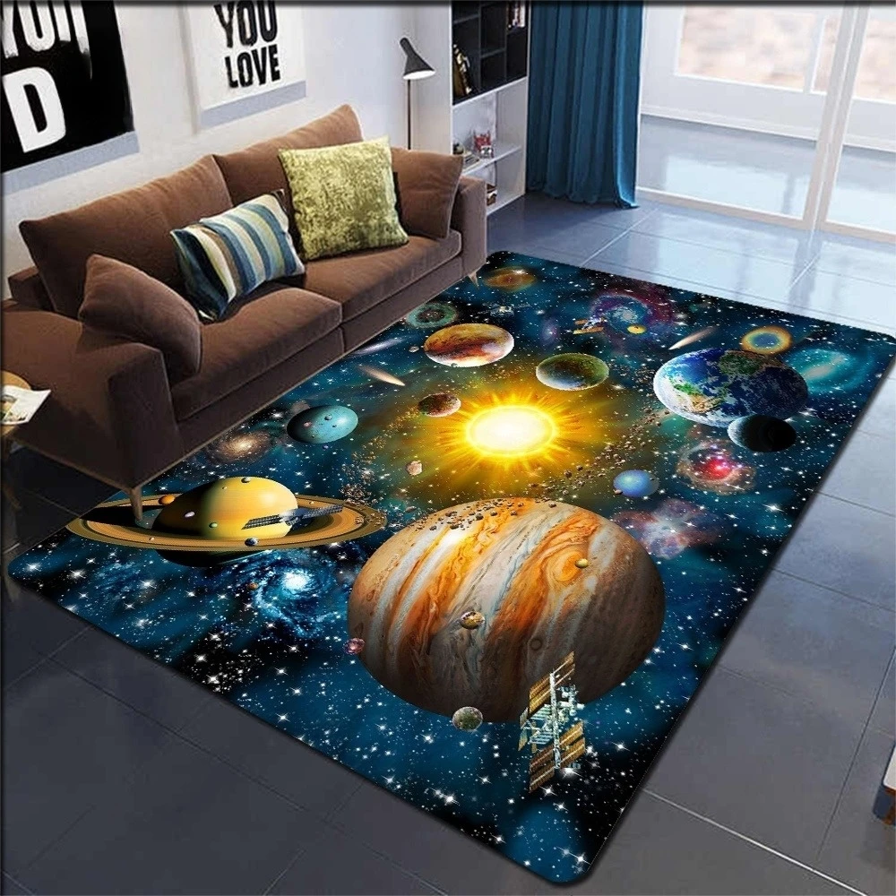 3D Solar System Carpet for Kids Room Space Planet Carpets Children's ...