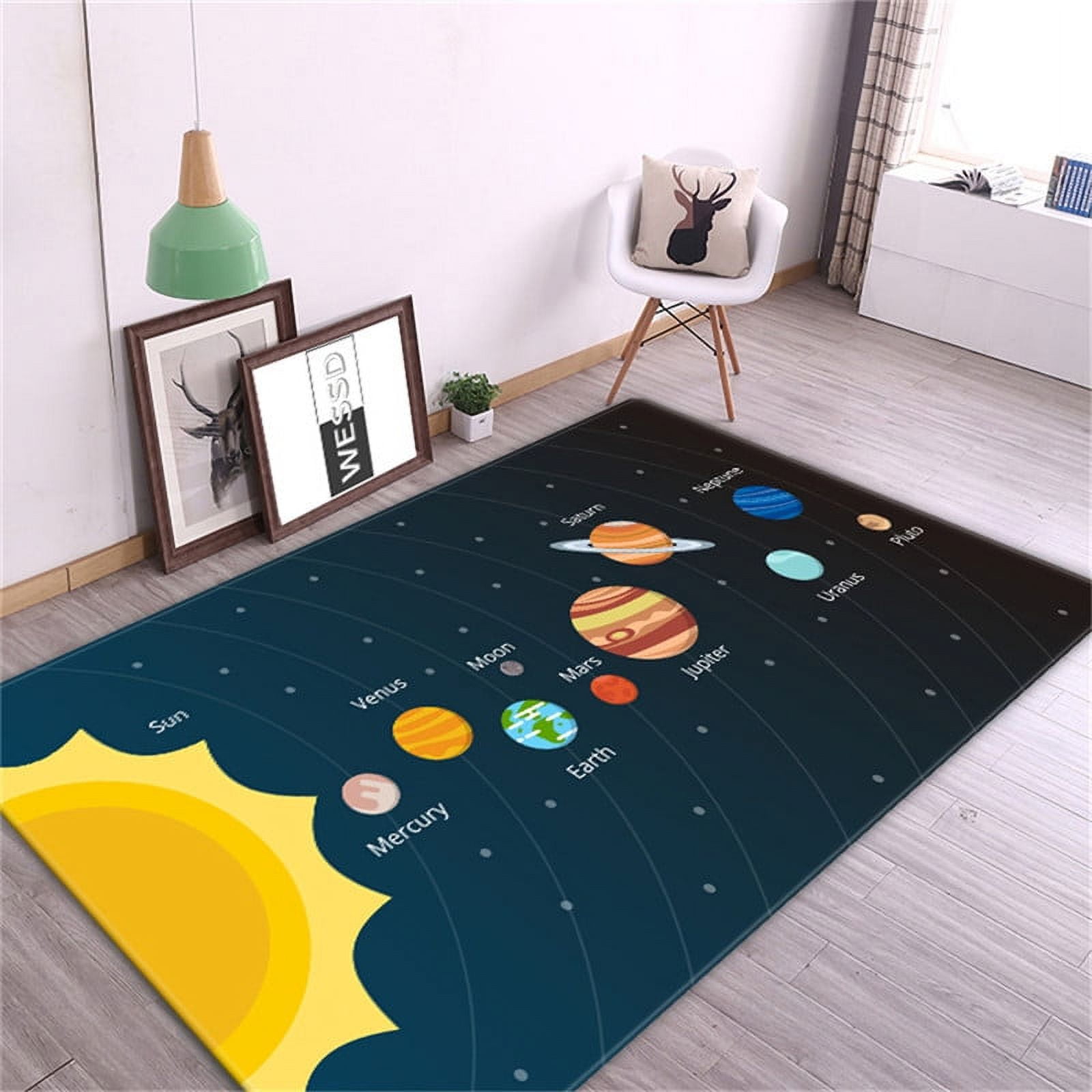 3D Solar System Children Room Carpet Space Planet Rug for Boy Bedroom ...