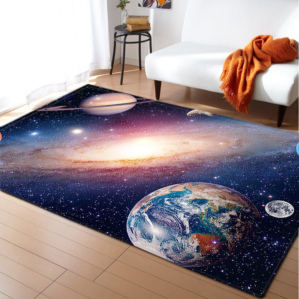 3D Solar System Children Room Carpet Space Planet Rug for Boy Bedroom ...