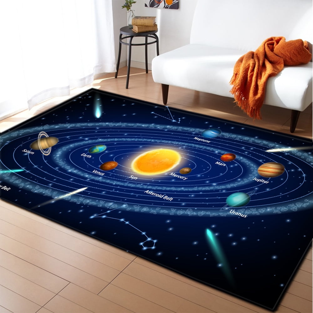 3D Solar System Children Room Carpet Space Planet Rug for Boy Bedroom ...
