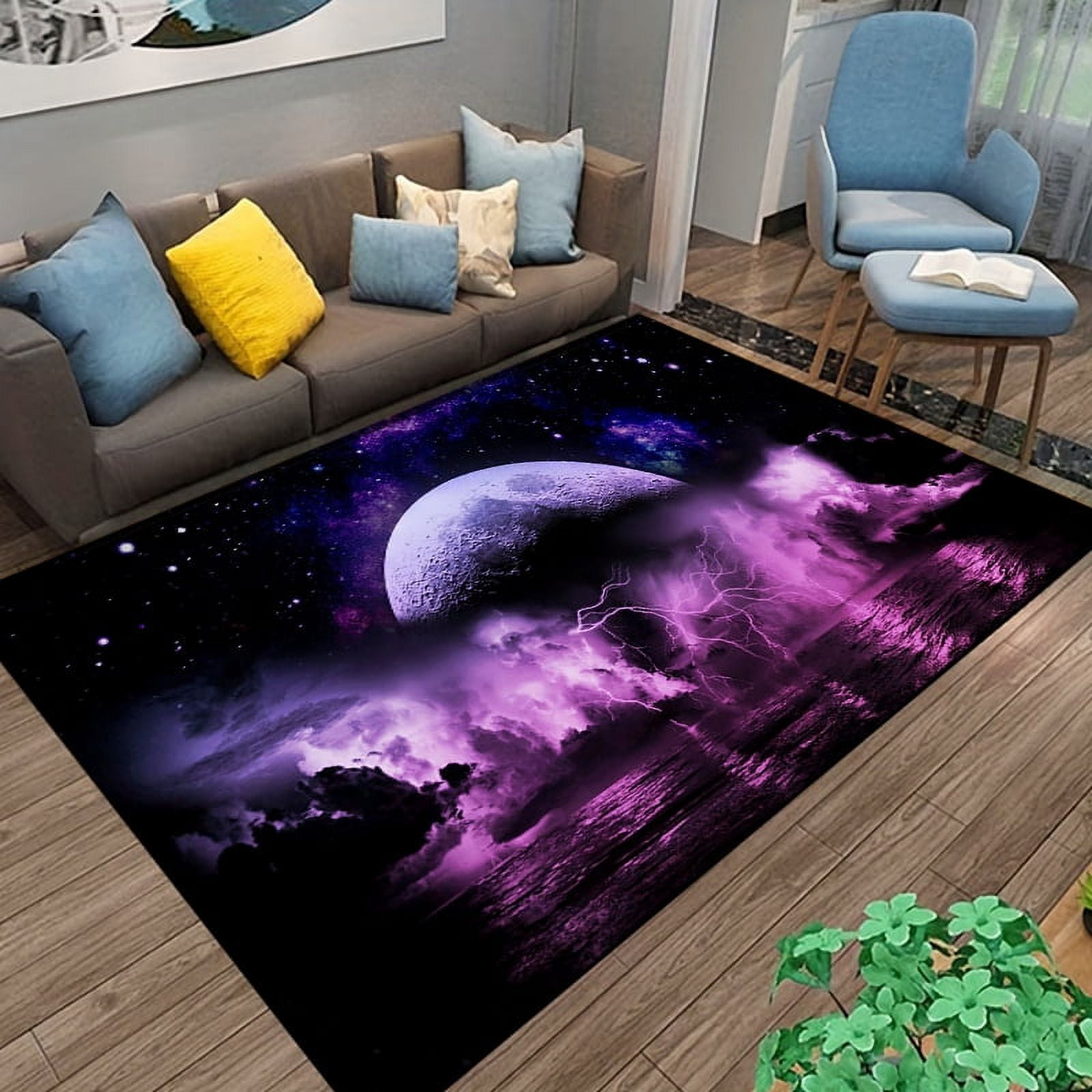 3D Solar System Children's Room Carpet Space Planet Carpet Bedroom Anti ...