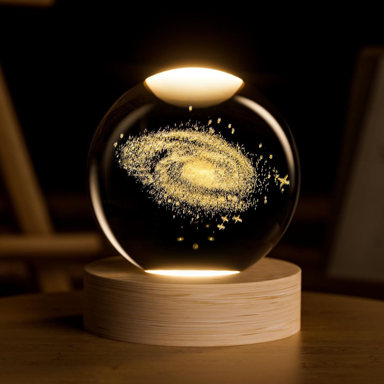 3D Solar System Crystal Ball, 2.4inch Decorative Quartz Glass Ball ...