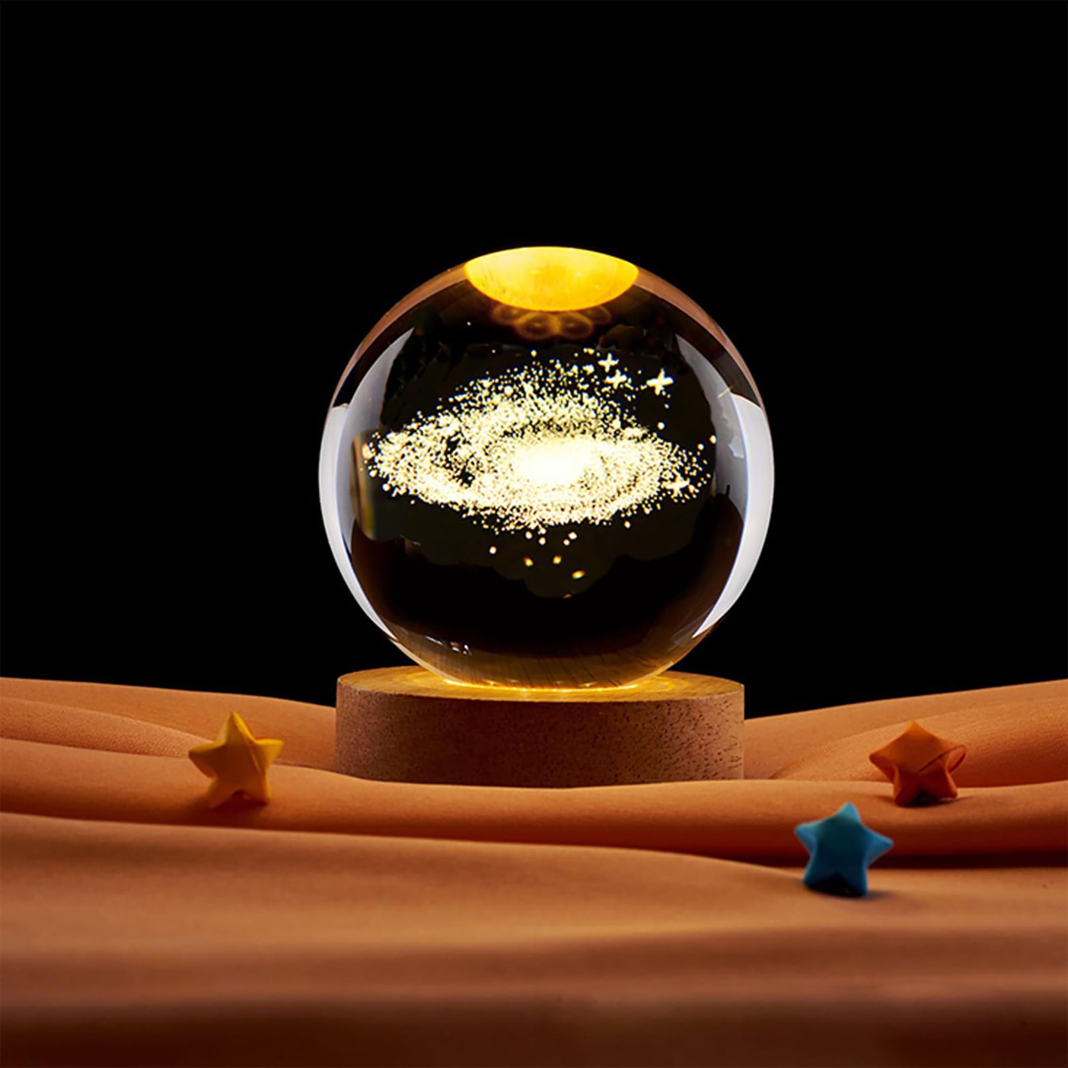 3D Solar System Crystal Ball Night Light - 7 Color Changing, 2.35 Inch ...