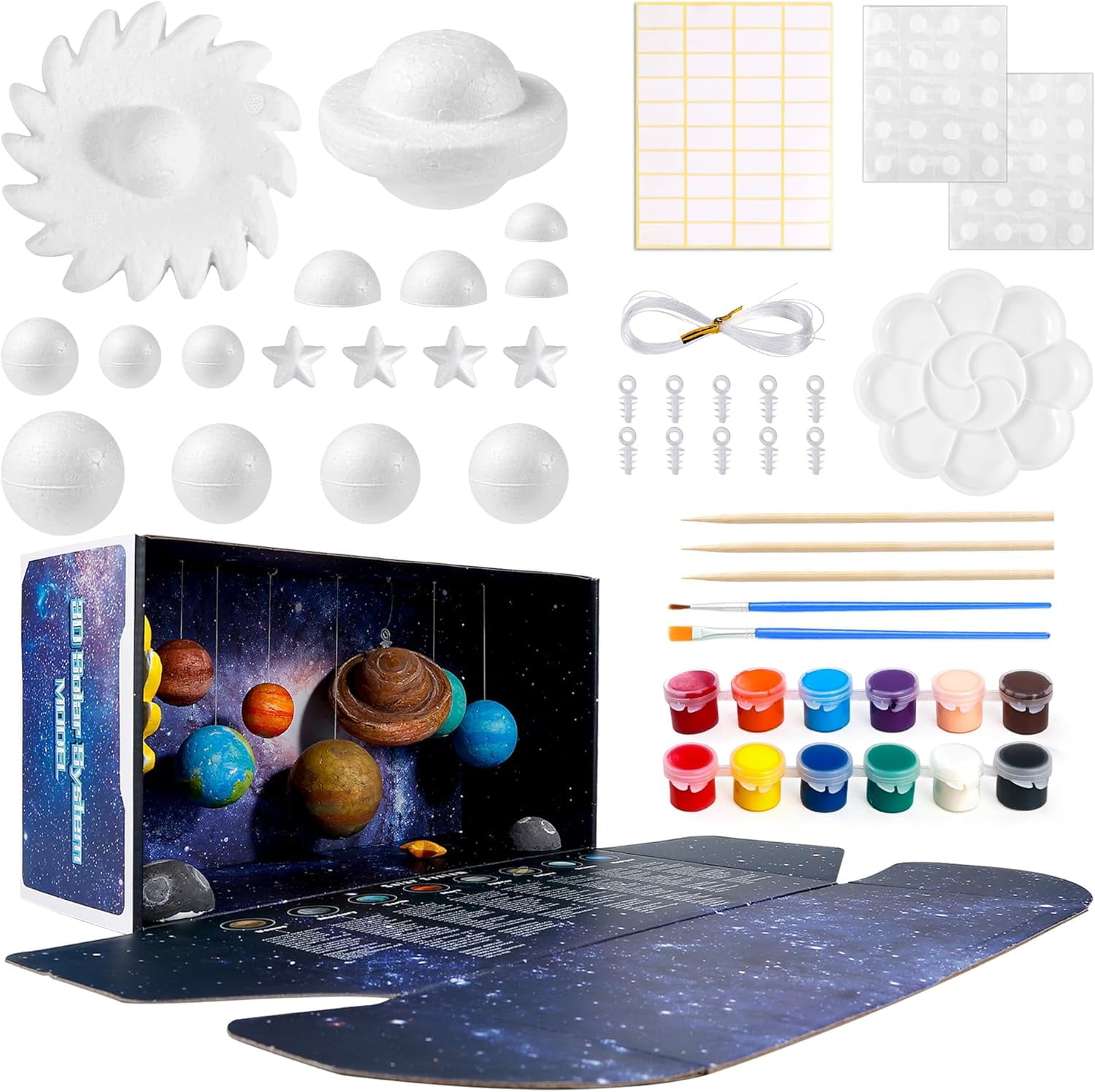 3D Solar System Model, Solar System Project Kit Includes Display Box ...