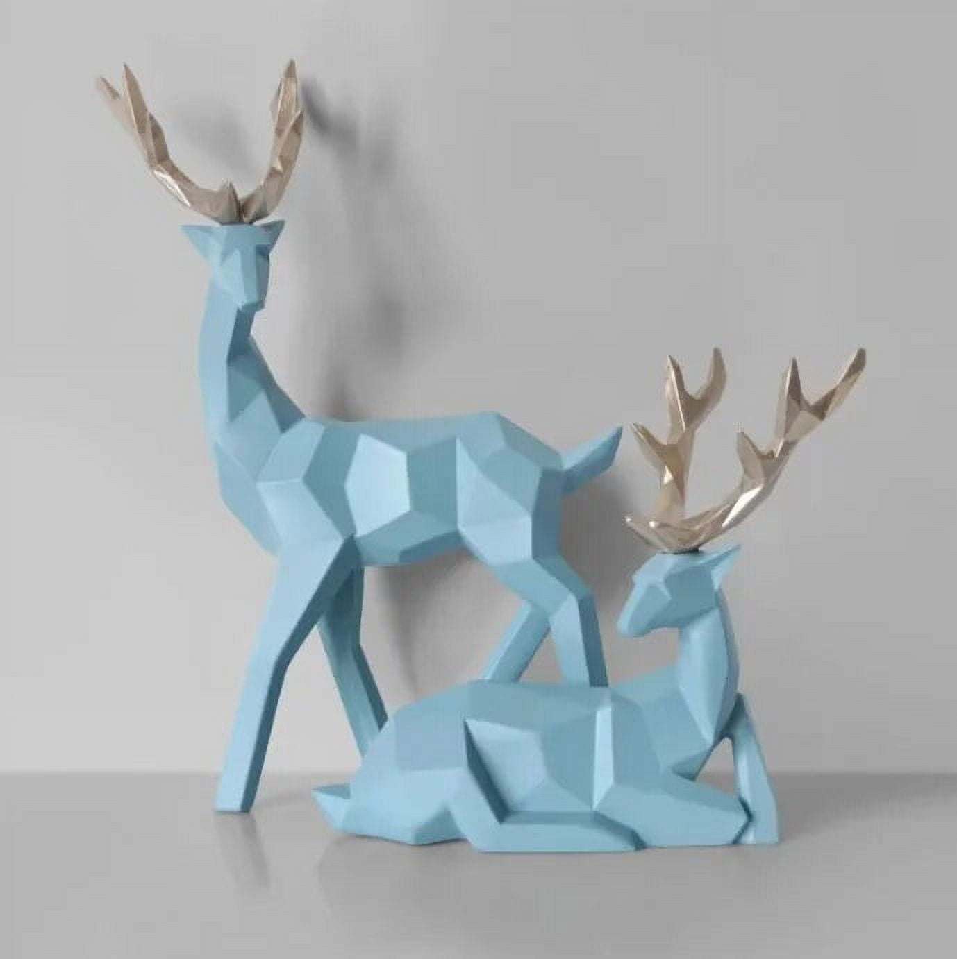 3D Solid Animal Sculpture Geometry Deer Statue Art Articles Living Room ...