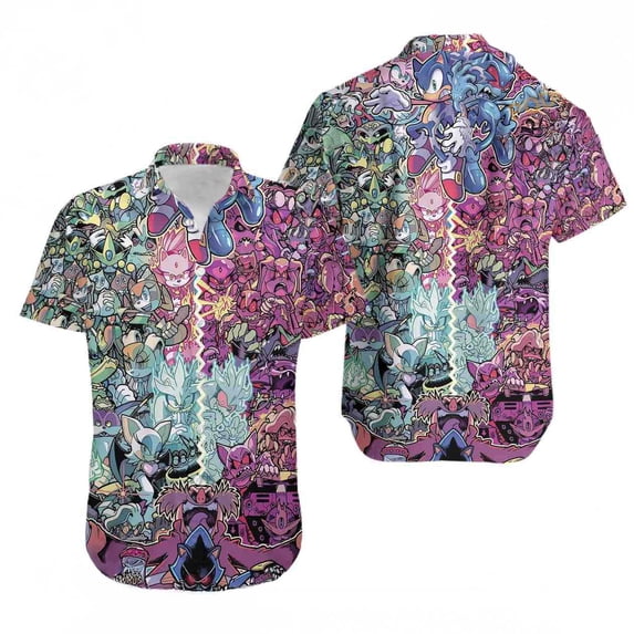3D Sonic The Hedgehog Funny Hawaiian Shirt - Walmart.com