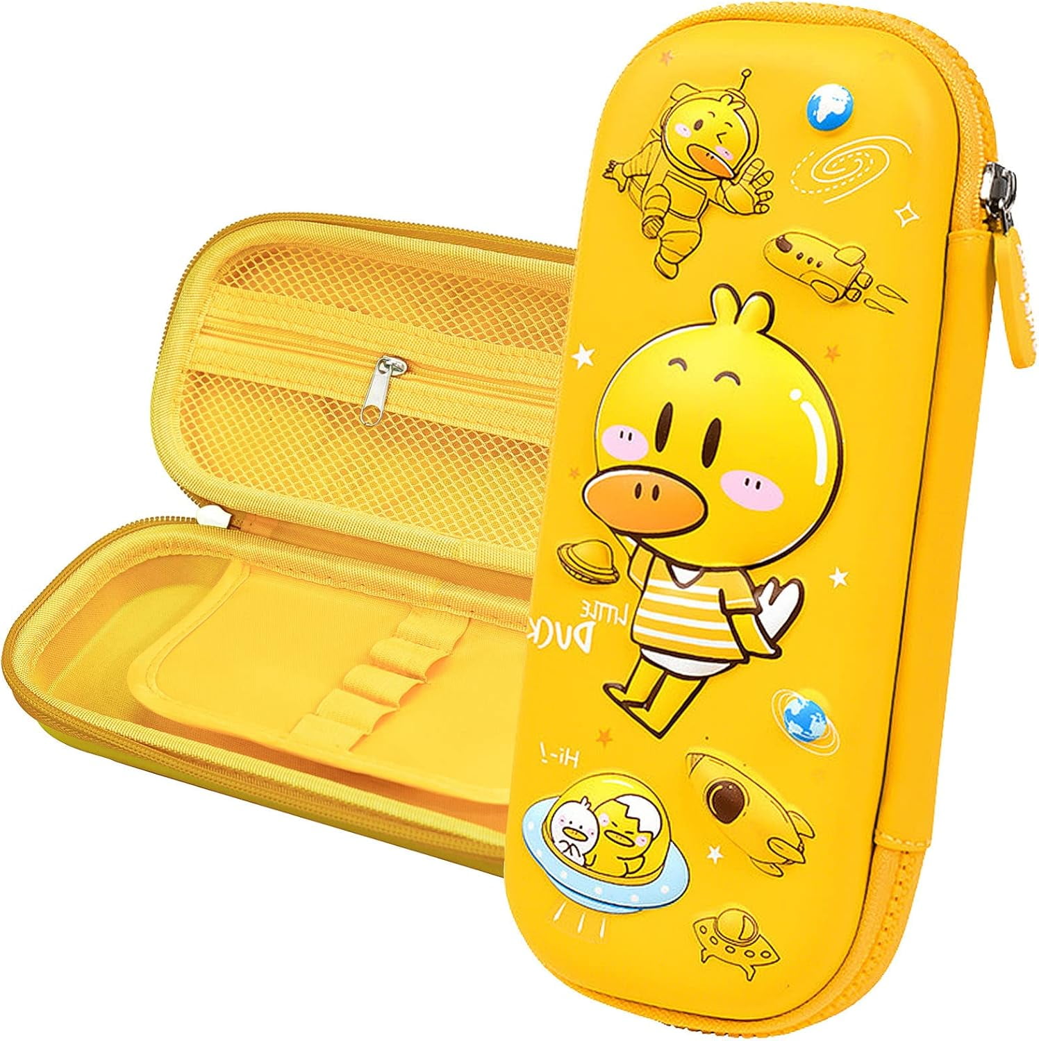 3D Space Duck Pencil Case for Kids Girls, Waterproof Pencil Box with ...