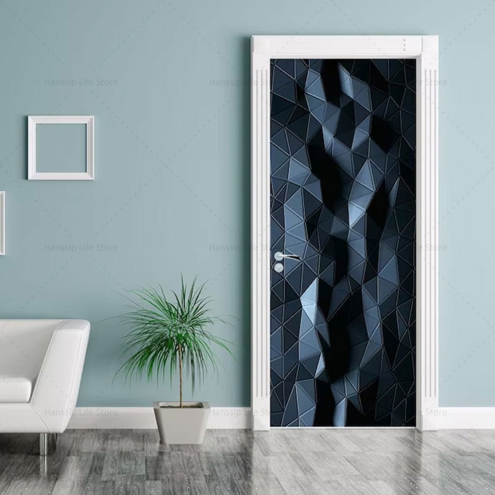 3D Space Geometric Door Sticker Visual Pattern Vinyl PVC Waterproof ...