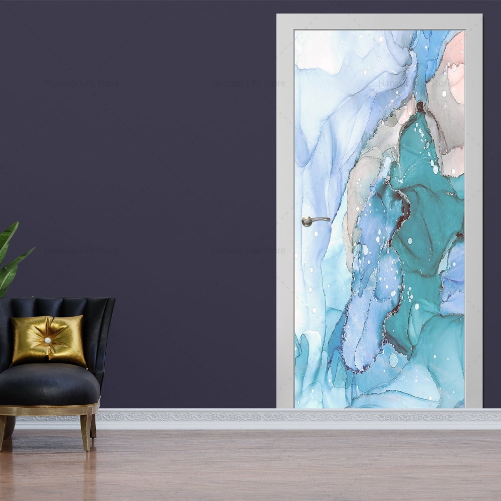 3D Space Geometric Door Sticker Visual Pattern Vinyl PVC Waterproof ...