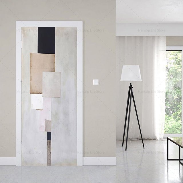 3D Space Geometric Door Sticker Visual Pattern Vinyl PVC Waterproof ...
