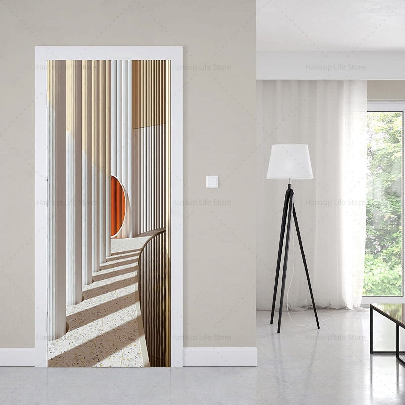 3D Space Geometric Door Sticker Visual Pattern Vinyl PVC Waterproof ...