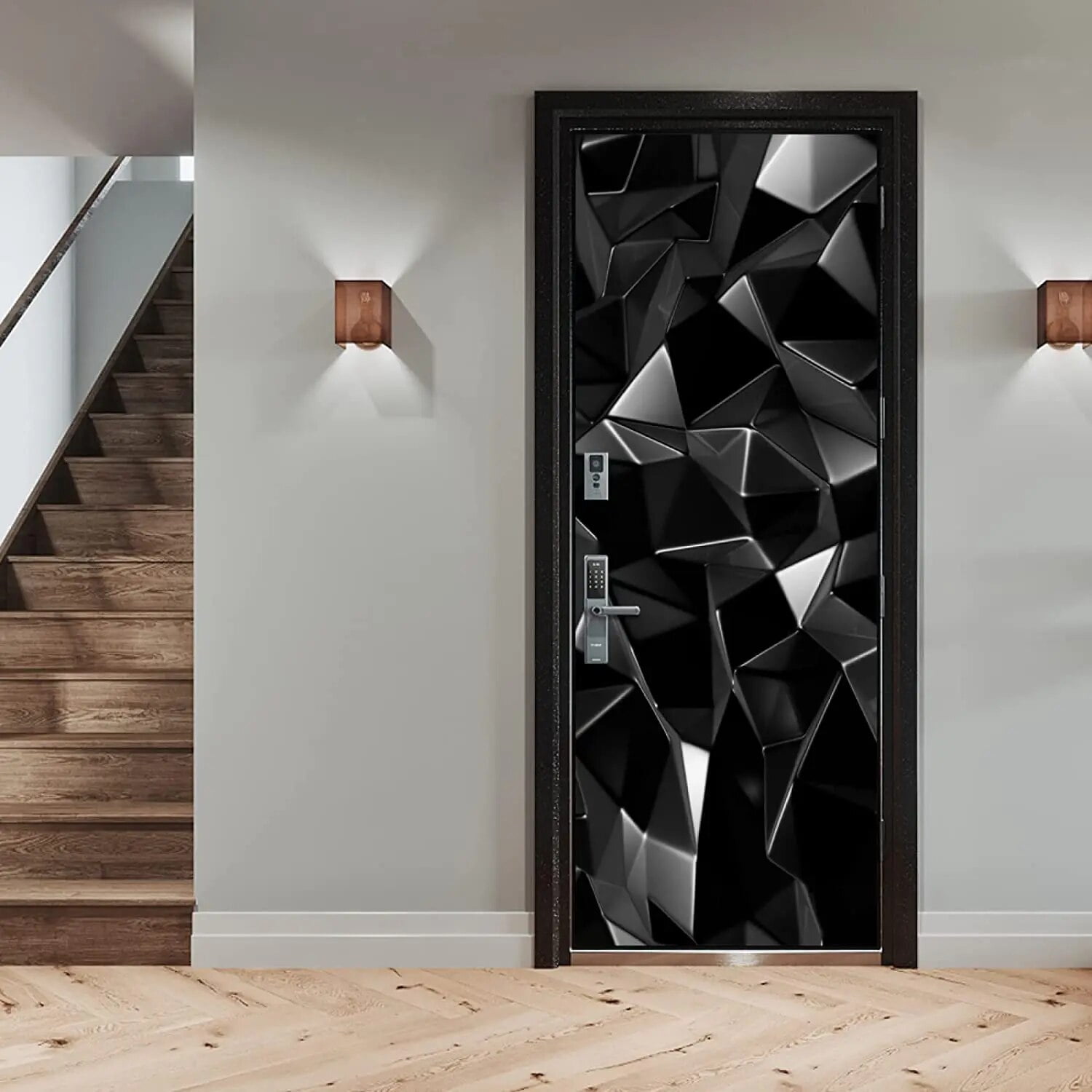 3d Space Sphere Door Stickers Wallpaper Solid Geometry Door Sticker