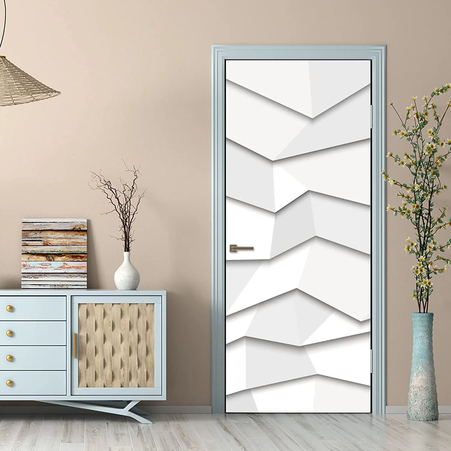 3D Space Sphere Door Stickers Wallpaper Solid Geometry Door Sticker ...