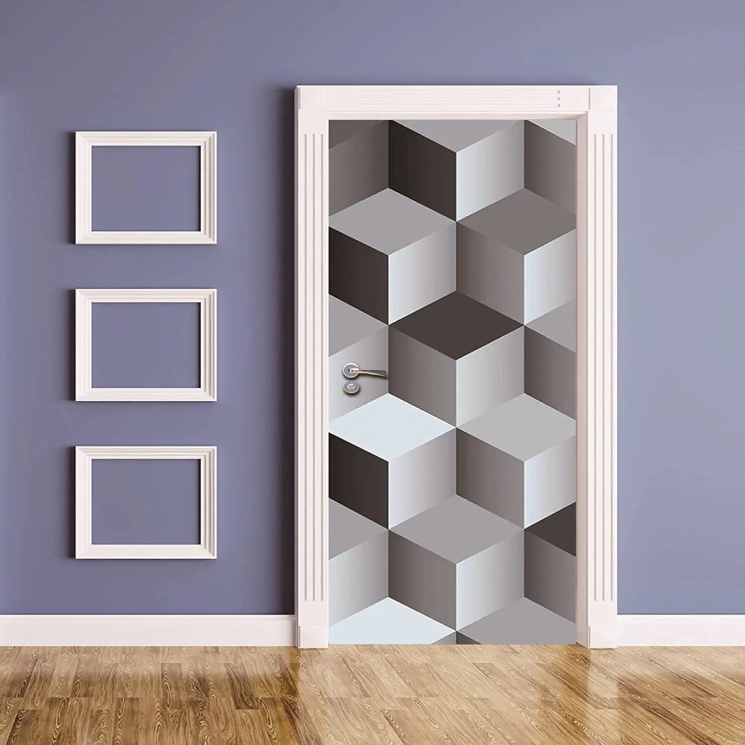 3d Space Sphere Door Stickers Wallpaper Solid Geometry Door Sticker