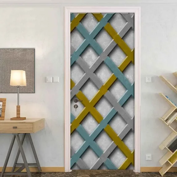 3D Space Sphere Door Stickers Wallpaper Solid Geometry Sticker Mural ...