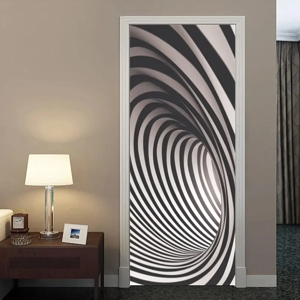 3D Space Sphere Door Stickers Wallpaper Solid Geometry Sticker Mural ...