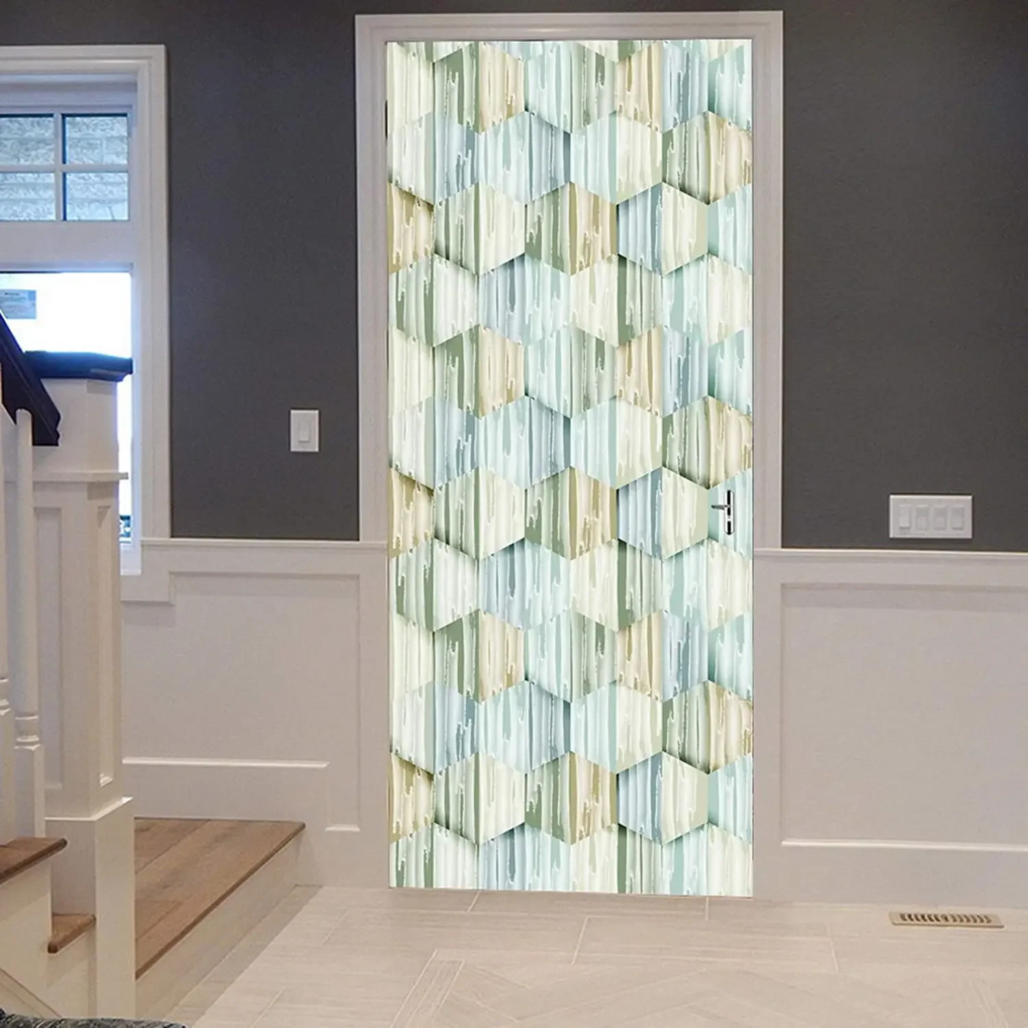 3D Space Sphere Door Stickers Wallpaper Solid Geometry Sticker Mural ...