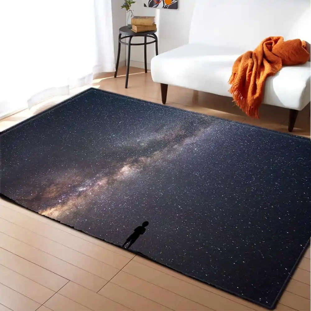 3D Space Universe Planet Aurora Carpet Living Room Bedroom Cushion ...