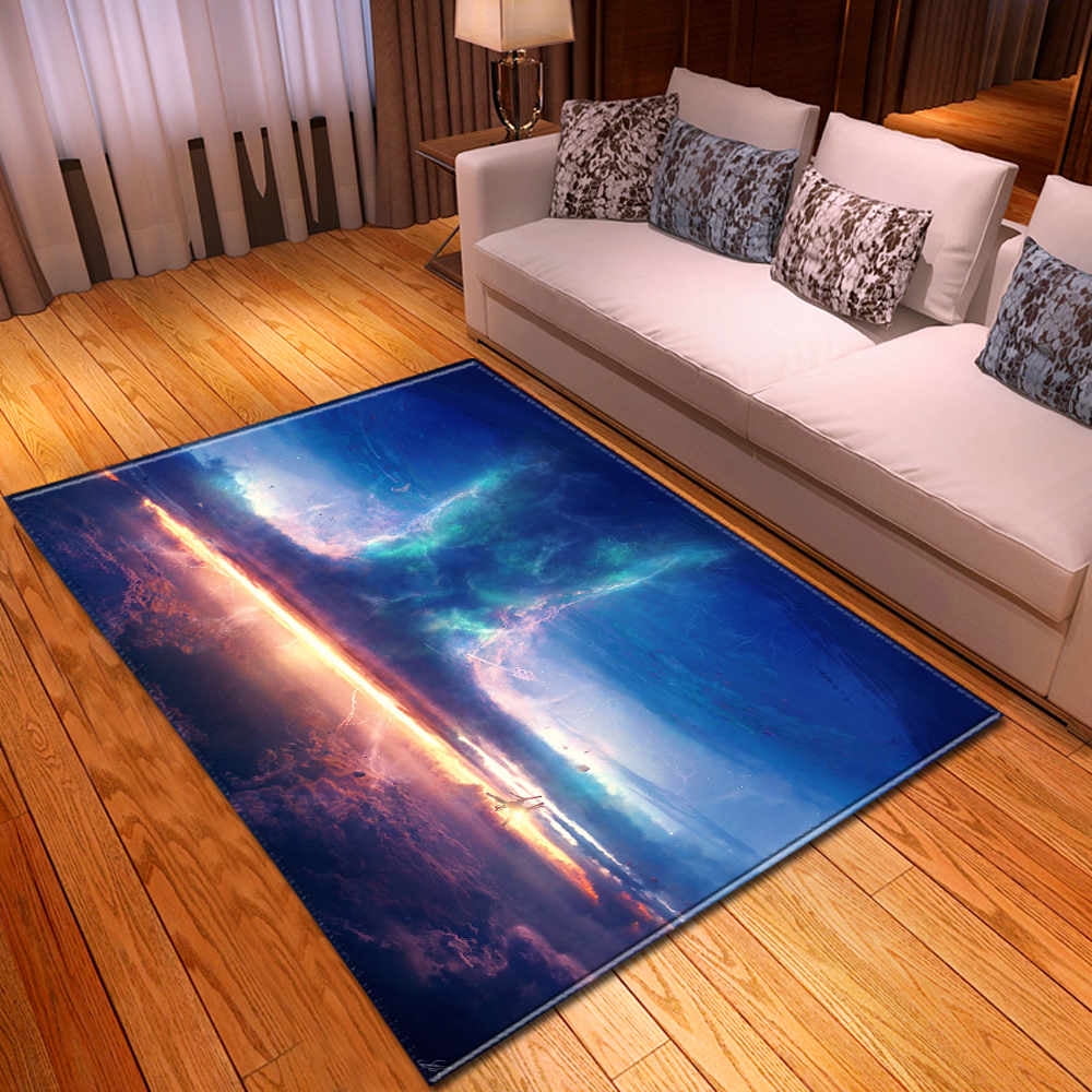 3D Space Universe Planet Aurora Carpet Living Room bedroom Cushion ...