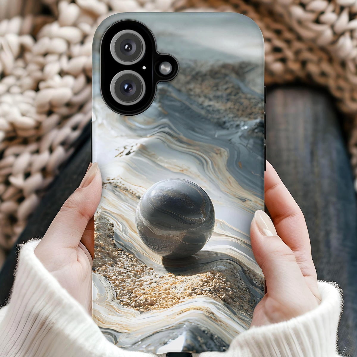 3D Sphere Crystal Luxury Marble Protective Case for 17 16 15 14 13 12 ...