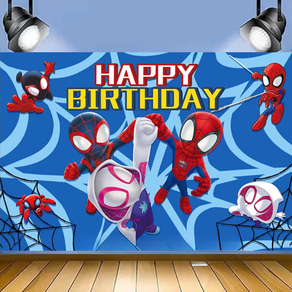 3D Spider-Man Across the Spider-Verse Birthday Party Background ...